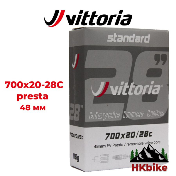 Велокамера Vittoria Road 700x20-28 0.9 мм вело ниппель Presta 48 мм (разборный) - купить с ...