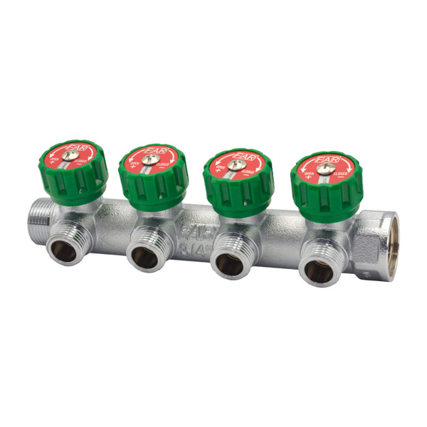 Коллектор регулирующий FAR Multifar 3/4" с 4 отводами 1/2" (FK 3824 ...