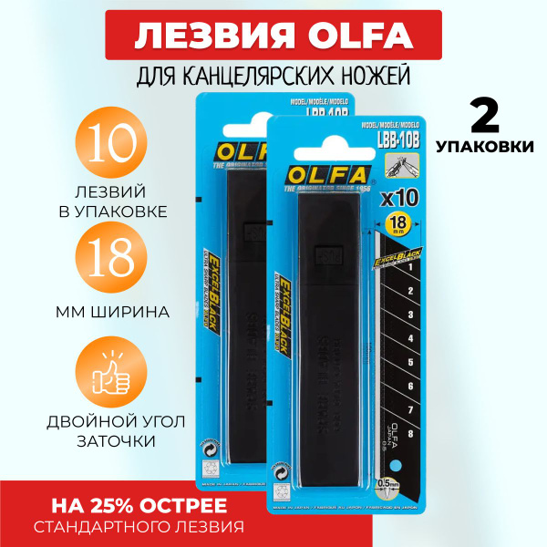 Лезвия OLFA для строительного ножа 18 мм 20 шт / Лезвия сменные для ...
