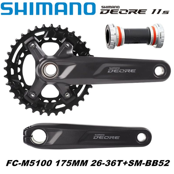 Велосипедная шатунная система Shimano Deore FC-M5100 включает SM-BB52 36-26T 175 мм, скорость ...