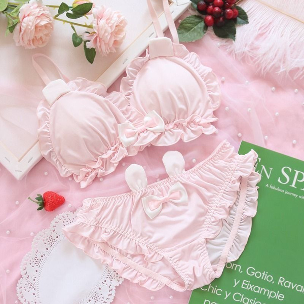 Комплект белья Женский SYJWY розовый Пряжка Полиэфирное волокно Бахрома, Капюшон, размер 75A ...