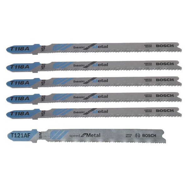 Пилки для лобзика по металлу Bosch 6 шт T118A прямой рез 2608631013 ...