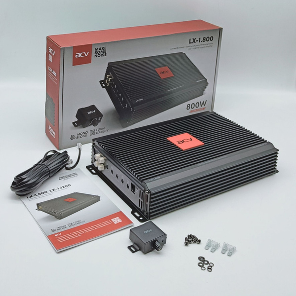 Цифровой усилитель мощности звука ACV LX-1.800, 400Вт автомобильный для колонок в машину, 1 ...