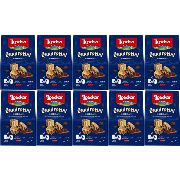 Вафли Loacker Квадратини Шоколад 250 г набор 10 штук купить на Ozon