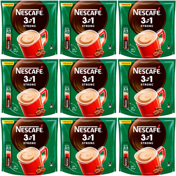 Кофейный напиток Nescafe крепкий 3 в 1 растворимый 14,5 г х 20 шт ...