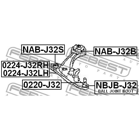 Пыльник шаровой опоры nbjb-j32 FEBEST NBJB-J32, oem 545011AA0B купить c ...