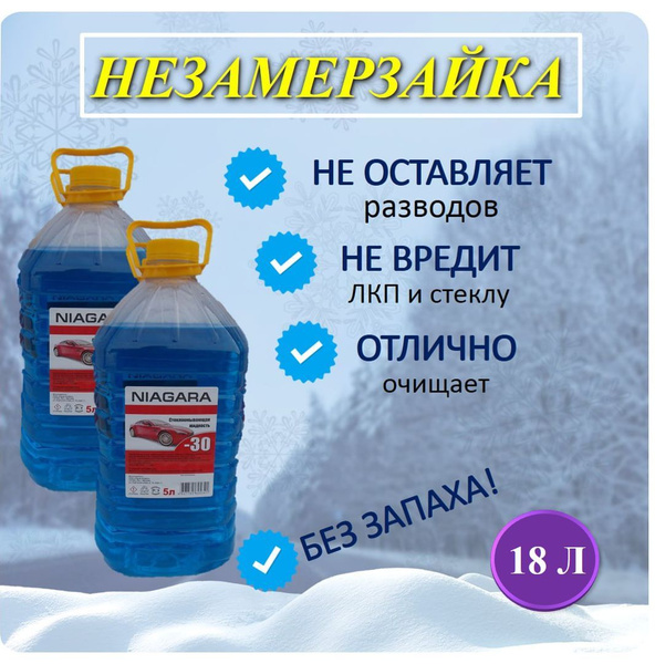 Незамерзающая жидкость -30 NIAGARA 18 литров Омывайка купить на OZON по ...