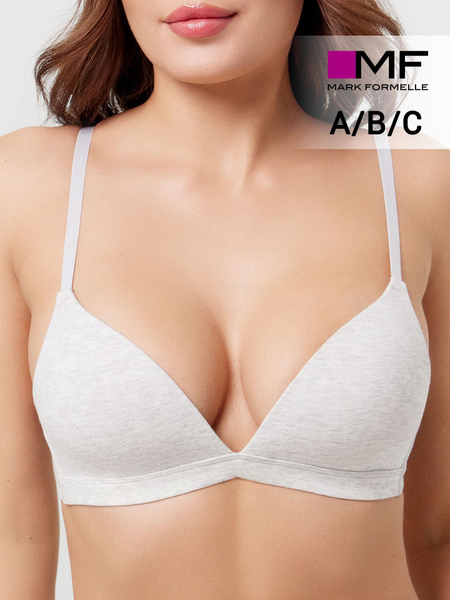 Бюстгальтер Женский Mark Formelle без косточек, размер 75C серый Кулирная гладь Повседневный ...