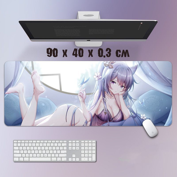 Коврик для мыши Тянка 90x40x0.3см, №A26-2 Голубой/Сирень купить на OZON по низкой цене (1755916537)