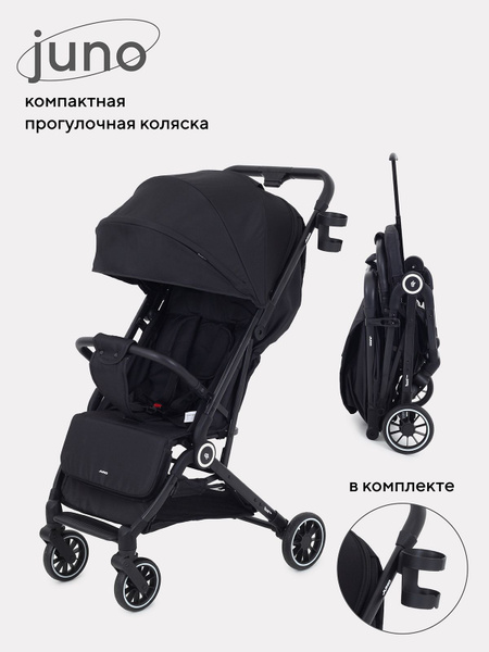 Коляска Rant basic Juno легкая прогулочная детская для прогулок и путешествий, Black купить на ...