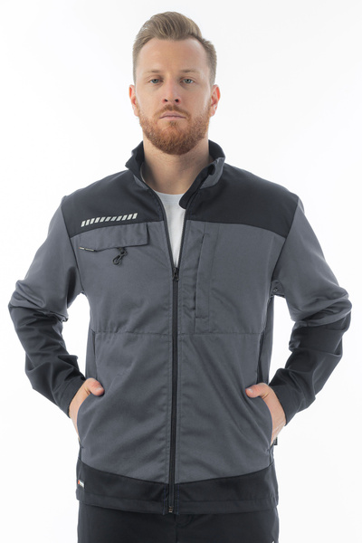 Куртка рабочая Мужской BRODEKS, размер 66, 64 серый, черный Смесовая ткань, Полиэфир ...