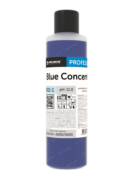 Универсальный низкопенный моющий концентрат BLUE CONCENTRATE, 1 л ...