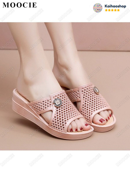 Пантолеты Женский MOOCIE, размер 40 ABS пластик, Искусственная кожа Толстая подошва Танкетка Без ...