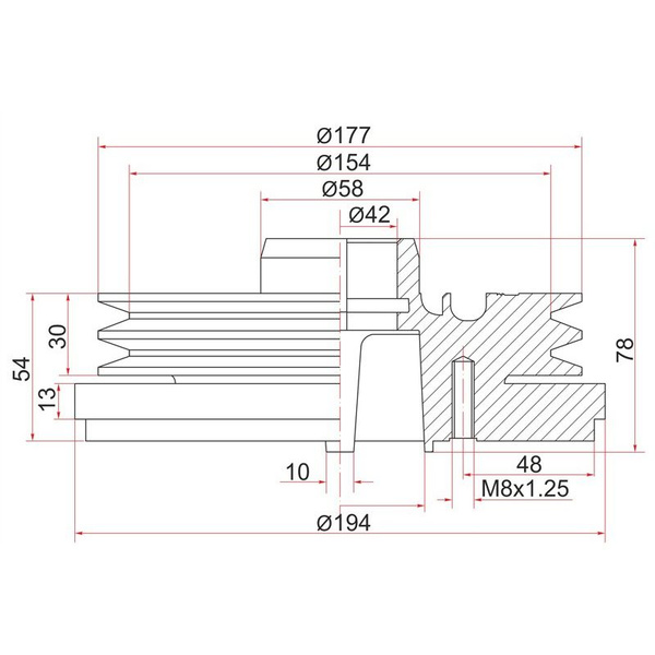 Шкив коленвала toyota land cruiser 1hdft/1hz 95- SAT ST-13408-17020 ...