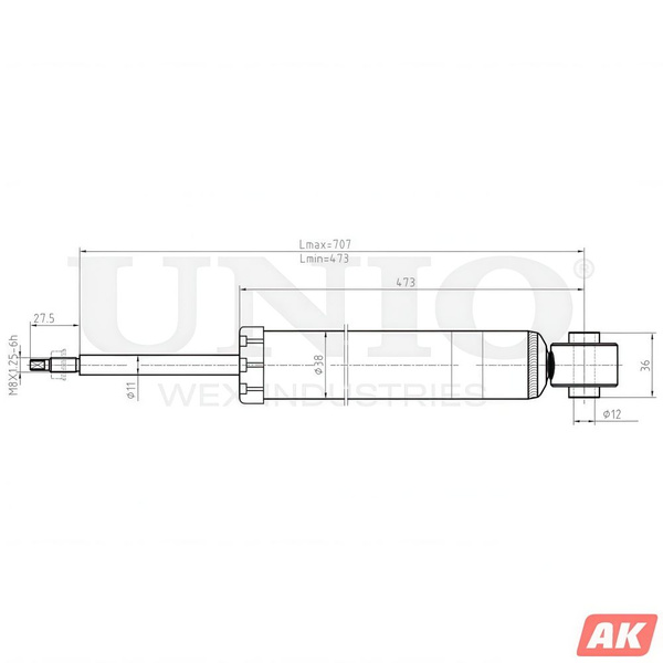 Амортизатор газовый задней подвески, для Мазда 3 II 08-, Форд Фокус 04 ...