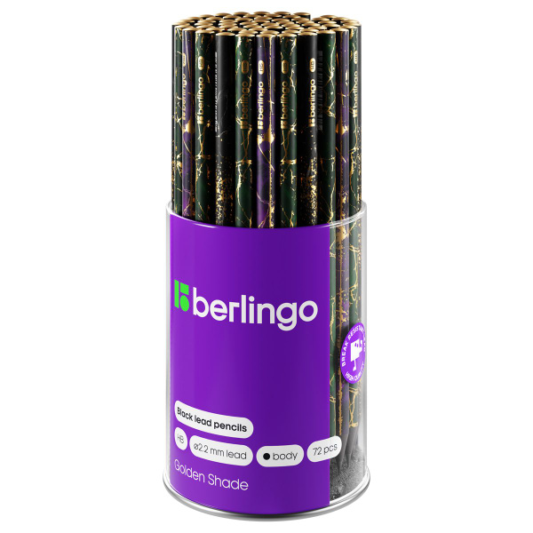 Карандаш чернографитный (простой) Berlingo Golden Shade (HB, круглый ...