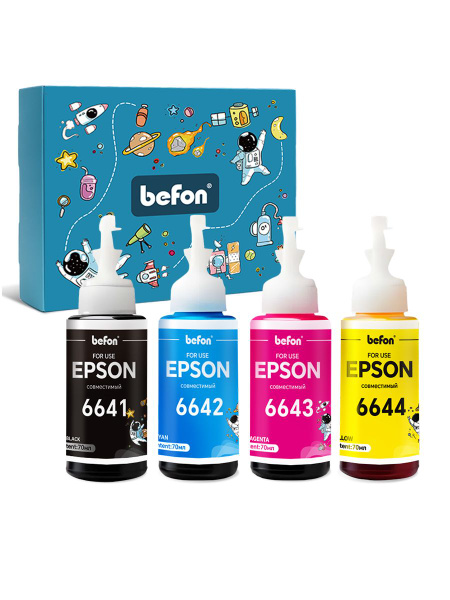 Расходник для печати befon T644, Набор CMYK, для струйного принтера ...