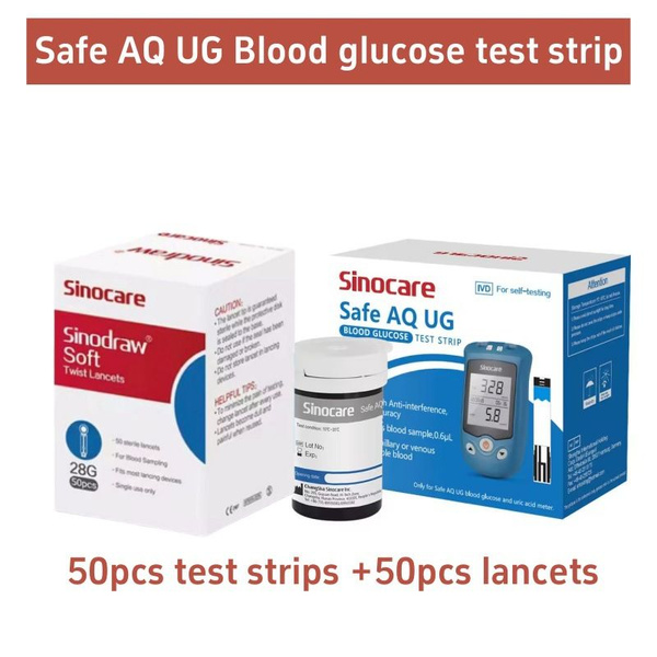Набор из 50 тест-полосок для определения уровня глюкозы в крови + 50 ...