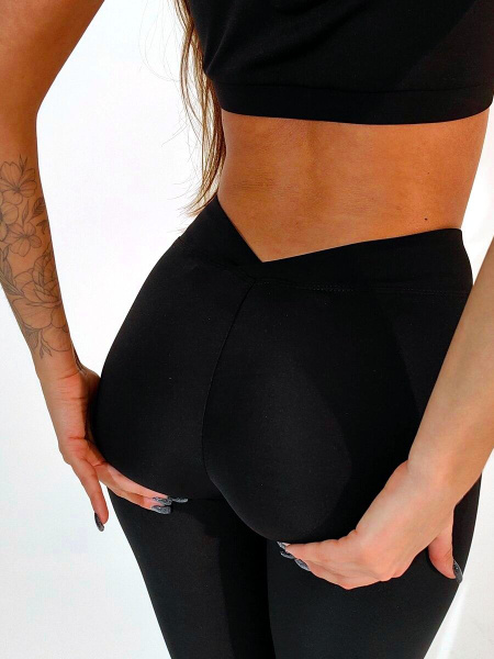 Легинсы Женский ANDA SHAPE черный Бифлекс Спортивный, размер 42 На любой сезон облегающий Россия ...