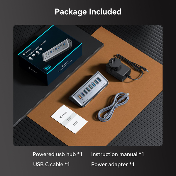 USB HUB 7+1 портов Yottamaster USB 3.2 Gen1 (5Gbps) с быстрой зарядкой ...