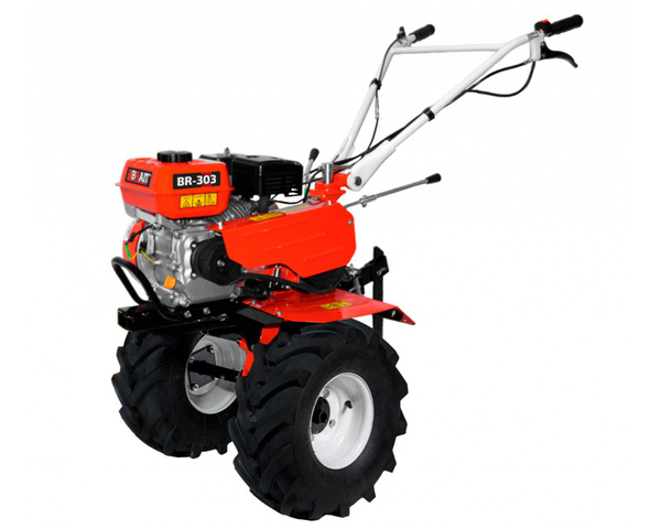 Мотоблок бензиновый BRAIT BR-303 (7 л.с, ширина вспашки 95 см, глубина 30 см, ВОМ, чугунный ...