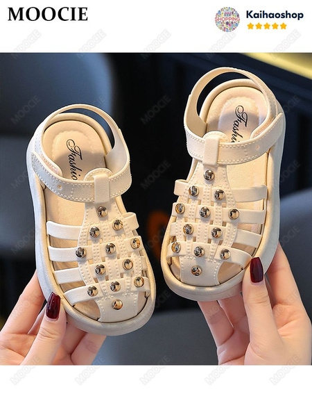 Босоножки Девочки MOOCIE Без каблука Искусственная кожа, размер 32, 33 Лето Липучки Аквафитнес ...