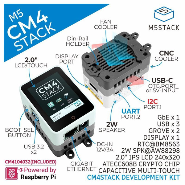 M5Stack CM4STACK Raspberry Pi CM4 встроенный микрохост CM4104032 купить на OZON по низкой цене ...