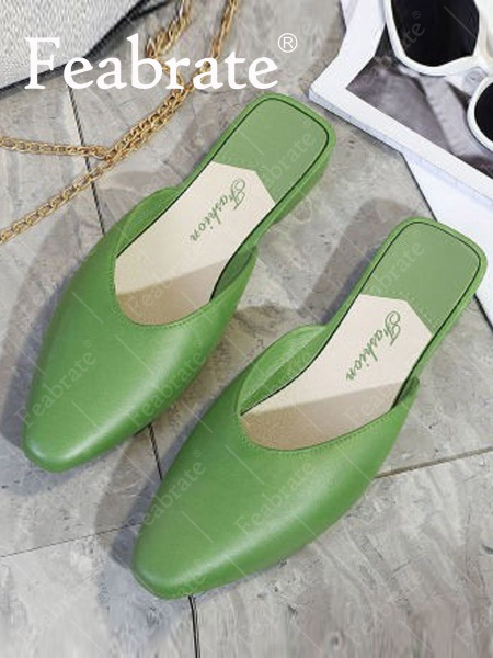 Лоферы Женский Feabrate зеленый, размер 37 Без каблука Лето Без застёжки купить c доставкой на ...