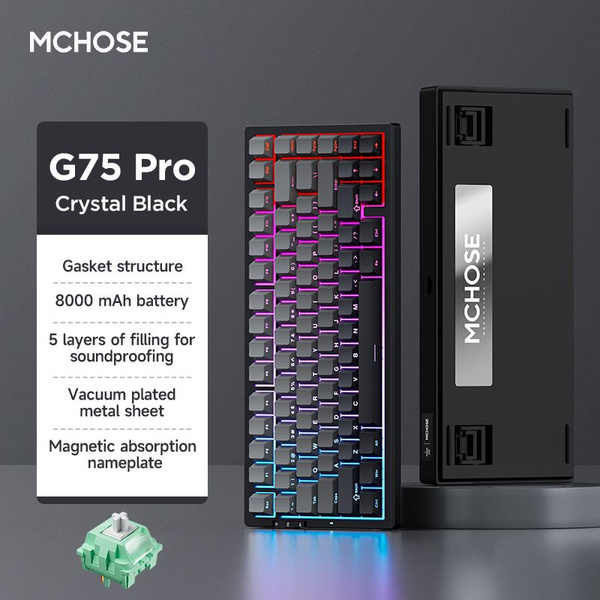 MCHOSE Игровая клавиатура беспроводная MCHOSE G75Pro, черный купить на OZON по низкой цене ...