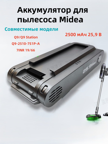 Аккумулятор для пылесоса Midea(Оригинал)Q9/Q9 Station Q9-2510-7S1P-A 7INR19/66 2500 мАч 64,75 ...