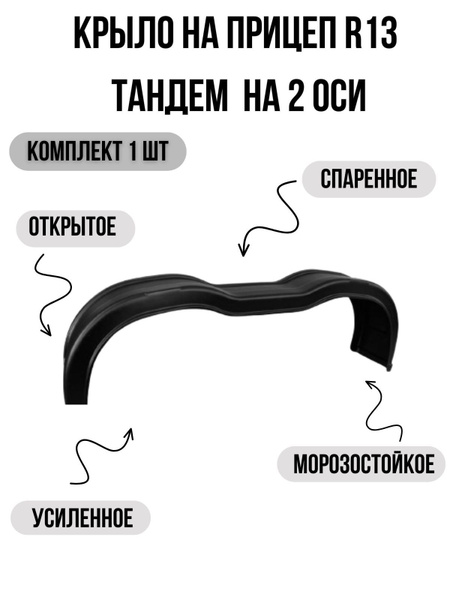 Крыло прицепа R13 Тандем на 2 оси спаренное/открытое/морозостойкое/усиленное/1 шткупить c ...