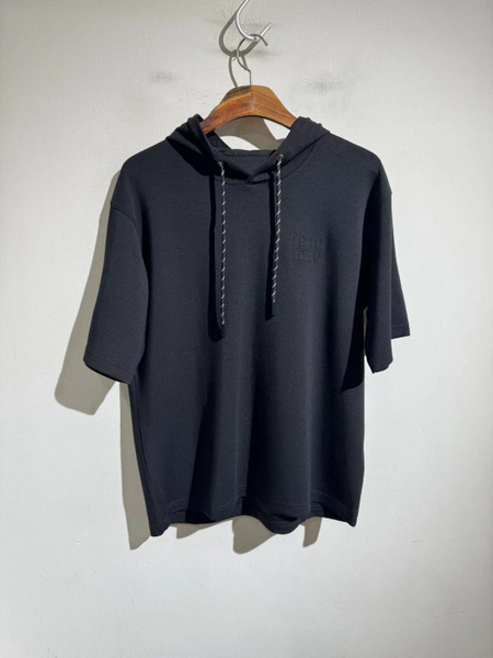 Футболка Мужской Miu Miu черный серый Короткий размер 54 50 Хлопок