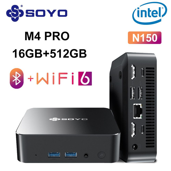 SOYO Мини-ПК M2/M2 PLUS/M4 PRO/M2 PRO (Intel N150, RAM 16 ГБ, SSD 512 ГБ, Intel UHD Graphics ...