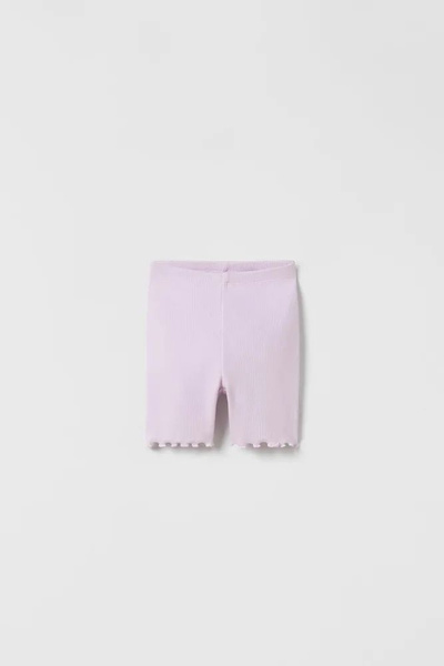 Велосипедки Девочки Zara Повседневный пастельно-сиреневый, размер 116 Хлопок, Эластан, рост 116 ...