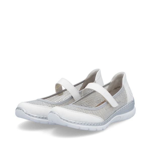 Туфли Женский Rieker Текстиль, Искусственная кожа, размер 38 Без каблука G Швейцария Липучки ...