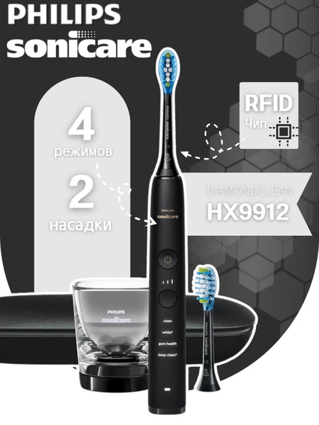 Philips Электрическая зубная щетка Sonicare HX9912, 2 насадки, Функция ...