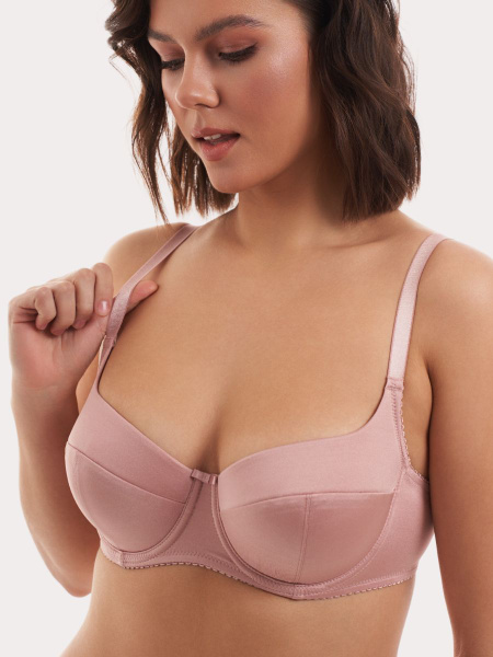 Бюстгальтер Женский MILADY балконет, на косточках, размер 85A розовый Полиамид, Хлопок ...