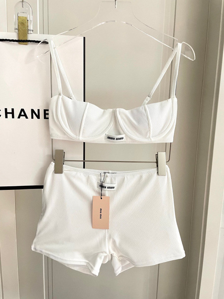 Купальник раздельный Женский Miu Miu белый размер 42 Средняя Италия купить C доставкой на Ozon