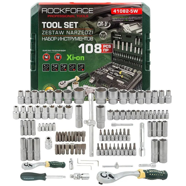 Набор инструментов 108пр. 1/4'', 1/2''(6гр.) RockFORCE RF-41082-5W купить на OZON по низкой цене ...