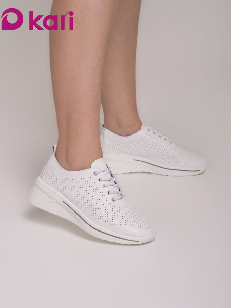 Полуботинки Женский Kari белый, размер 38 Лето G Шнурки Платформа купить c доставкой на OZON по ...