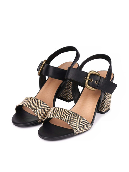 Босоножки Женский Instreet Искусственная кожа, Текстиль, размер 39 5 Лето Россия Пряжка купить c ...