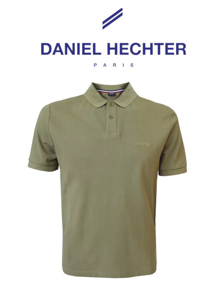 Поло Мужской DANIEL HECHTER темно-зеленый Короткий, размер 50 Хлопок прямой Повседневный ...