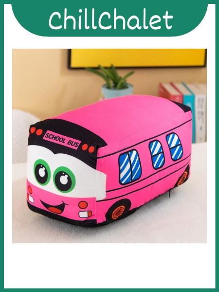 плюшевая игрушка adorable plush bus toy pillow cartoon design, розовый ...