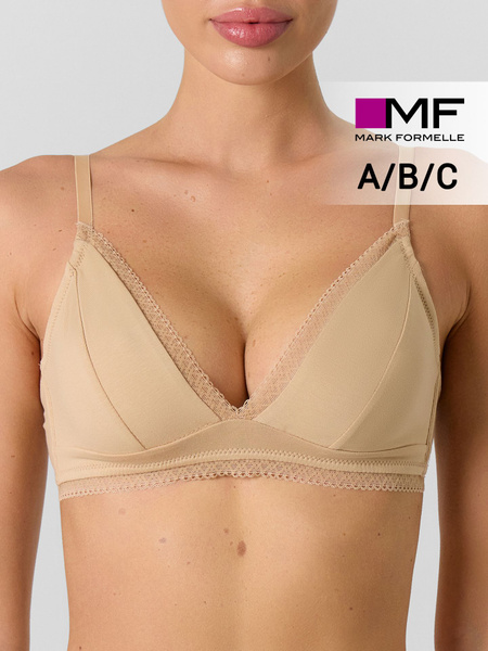 Бюстгальтер Женский Mark Formelle без косточек, размер 75B бежевый Трикотаж Повседневный ...