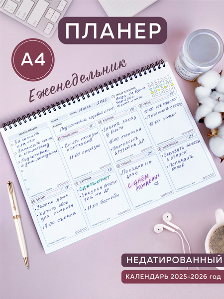 Планер на неделю настольный недатированный А4 купить на Ozon по низкой цене 2437770185