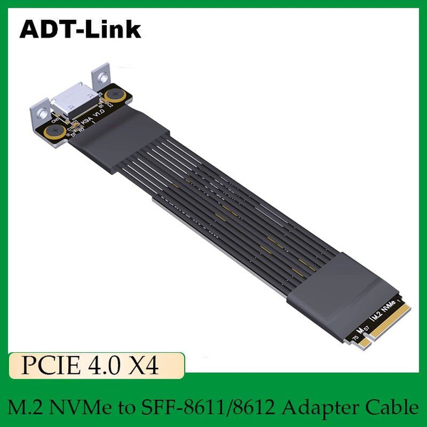 ADT-Link PCIE 4.0 x4 Gen4 M.2 NVMe к SFF-8611/8612 Адаптер Riser ...