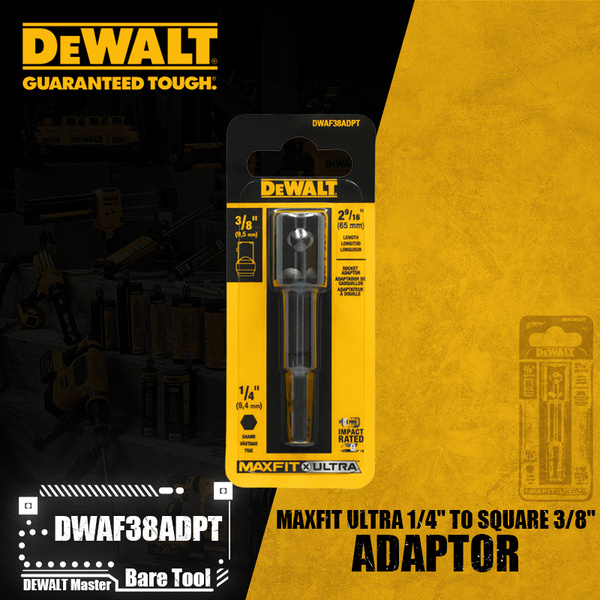 DEWALT DWAF38ADPT MAXFIT ULTRA АДАПТЕР 1/4in К КВАДРАТНОМУ 3/8in ...