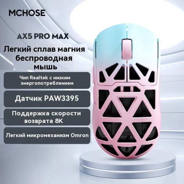 Мышь MCHOSE AX5 Pro Max AX5 Pro Max, синий, розовый - купить по ...