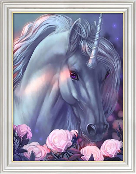 Алмазная мозаика без подрамника Единорог арт. аж-1968 Алмазная Живопись 30x40 см - купить с ...