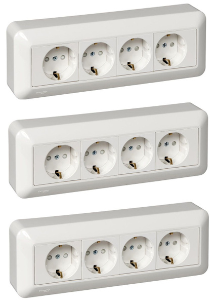 RA16-411M-B Schneider Electric Прима - 4-я розетка - 3 ШТУКИ - купить ...